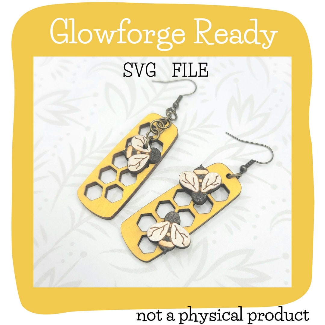 Bumble Bee on a Hive Dangle Earring SVG Laser File - Glowforge Ready - SVG Only - Lady Bug - Etsy