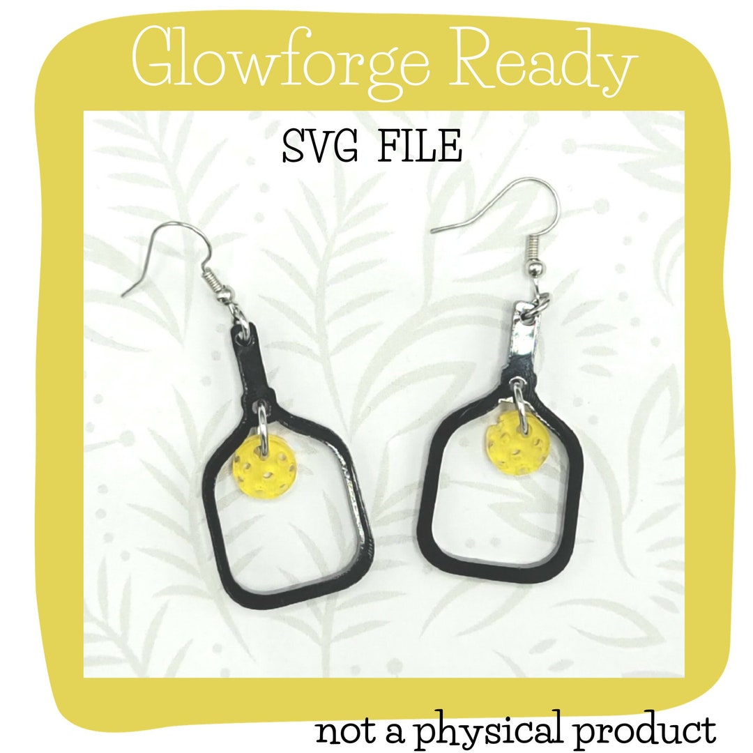 Pickleball Pickle Ball Dangle Earring SVG File - Glowforge Ready - SVG ...