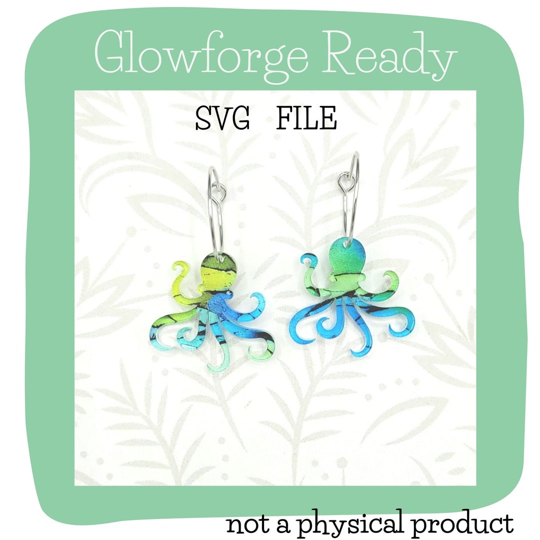 Ocean Octopus Dangle Earring SVG File - Glowforge Ready - SVG ONLY ...