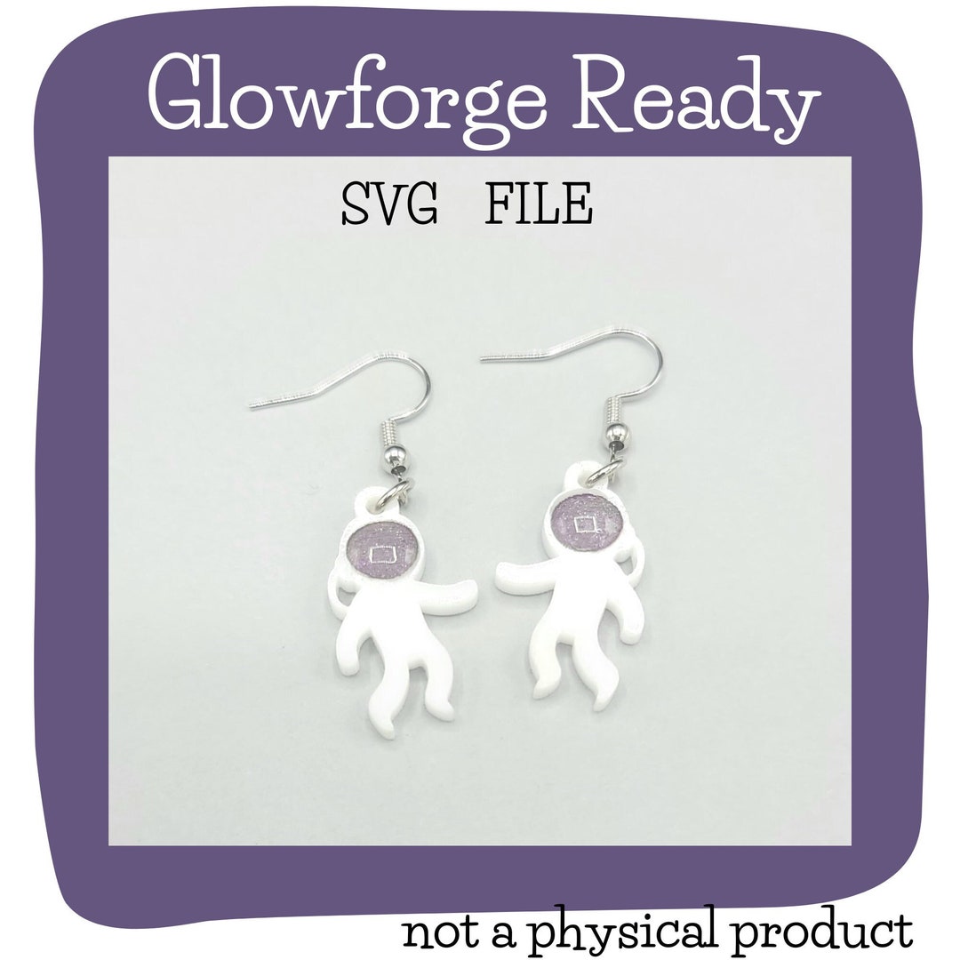 Astronauts in Space Dangle Earring SVG Laser File - Glowforge Ready - SVG ONLY - Space - Moon ...