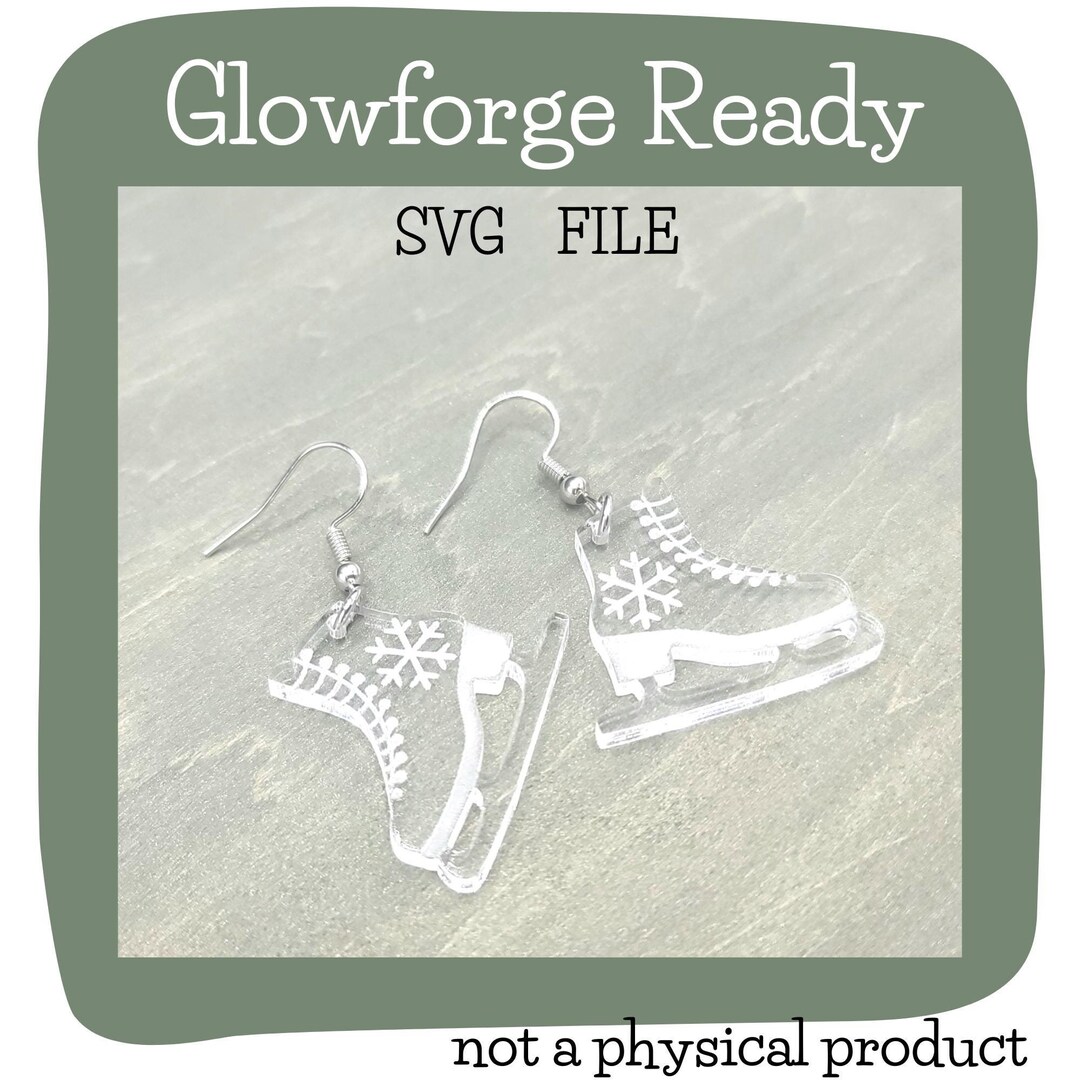 Winter Ice Skates With Snowflake Dangle Earring SVG Laser File Design ...
