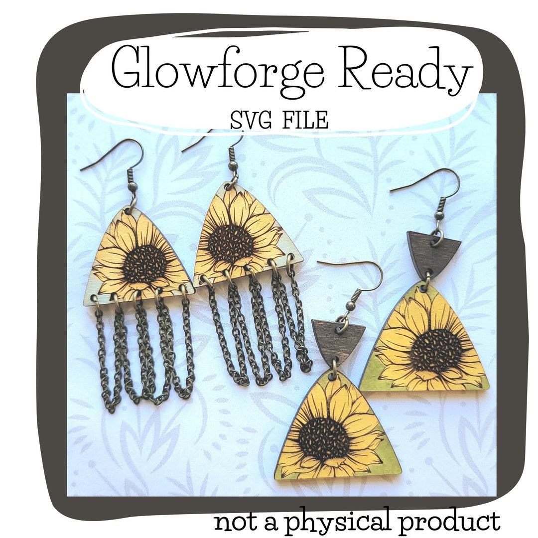 Sunflower Triangle Earring Dangle SVG - Glowforge Ready - SVG ONLY - Etsy