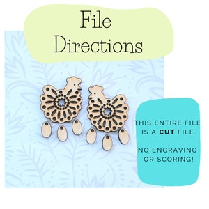 Chicken Earring SVG - Glowforge Ready - SVG File Only - Etsy