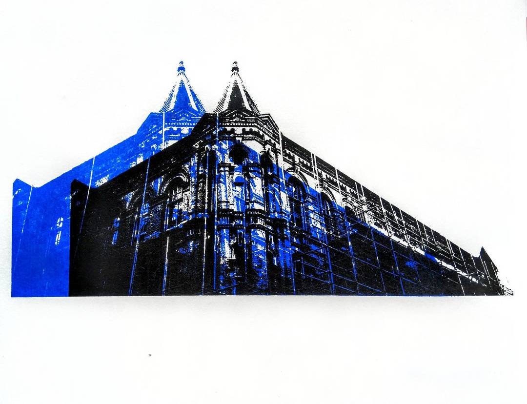 Screen print architecture design | Etsy