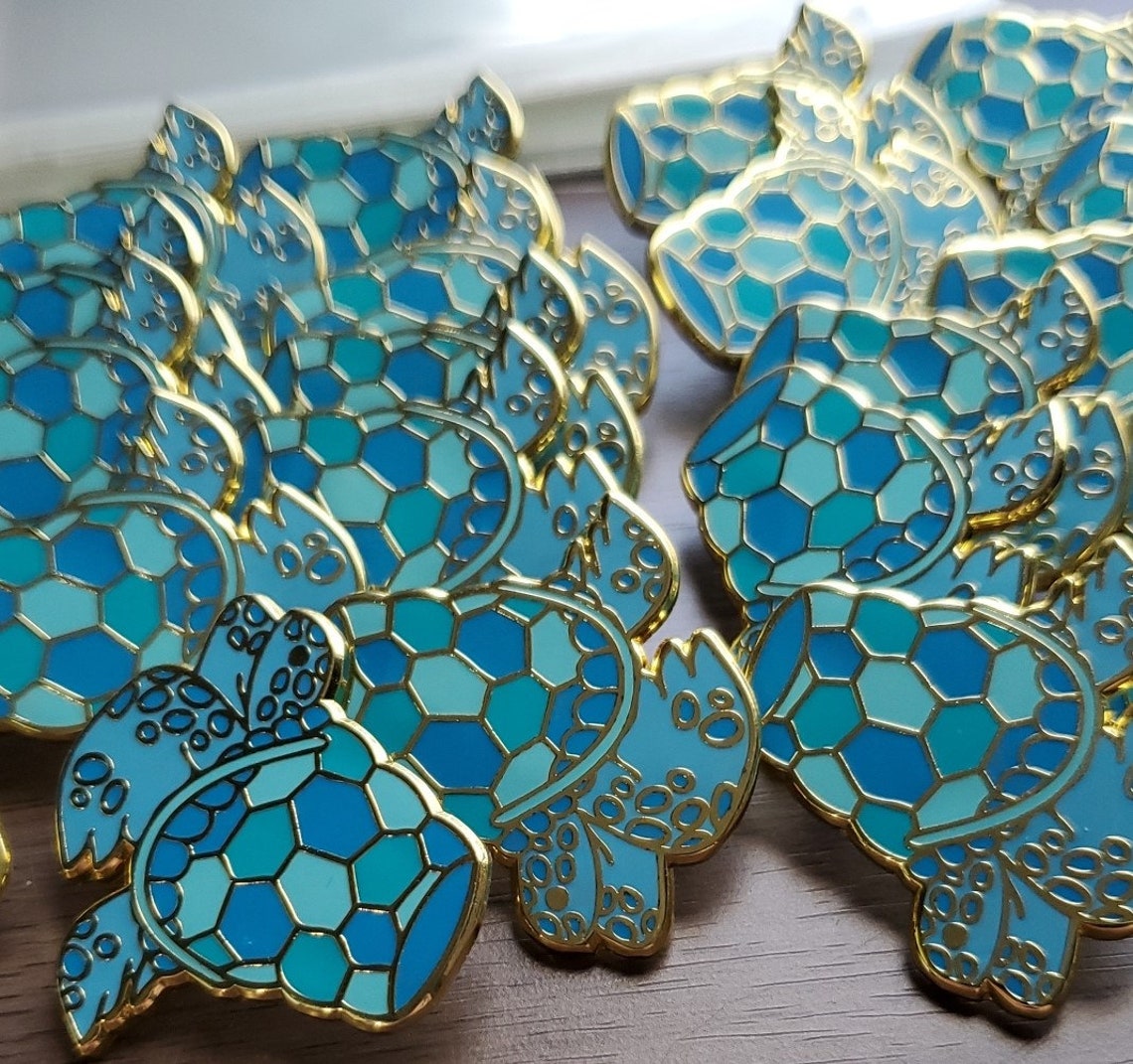 Sea Turtle Scuttle Enamel Pin - Etsy