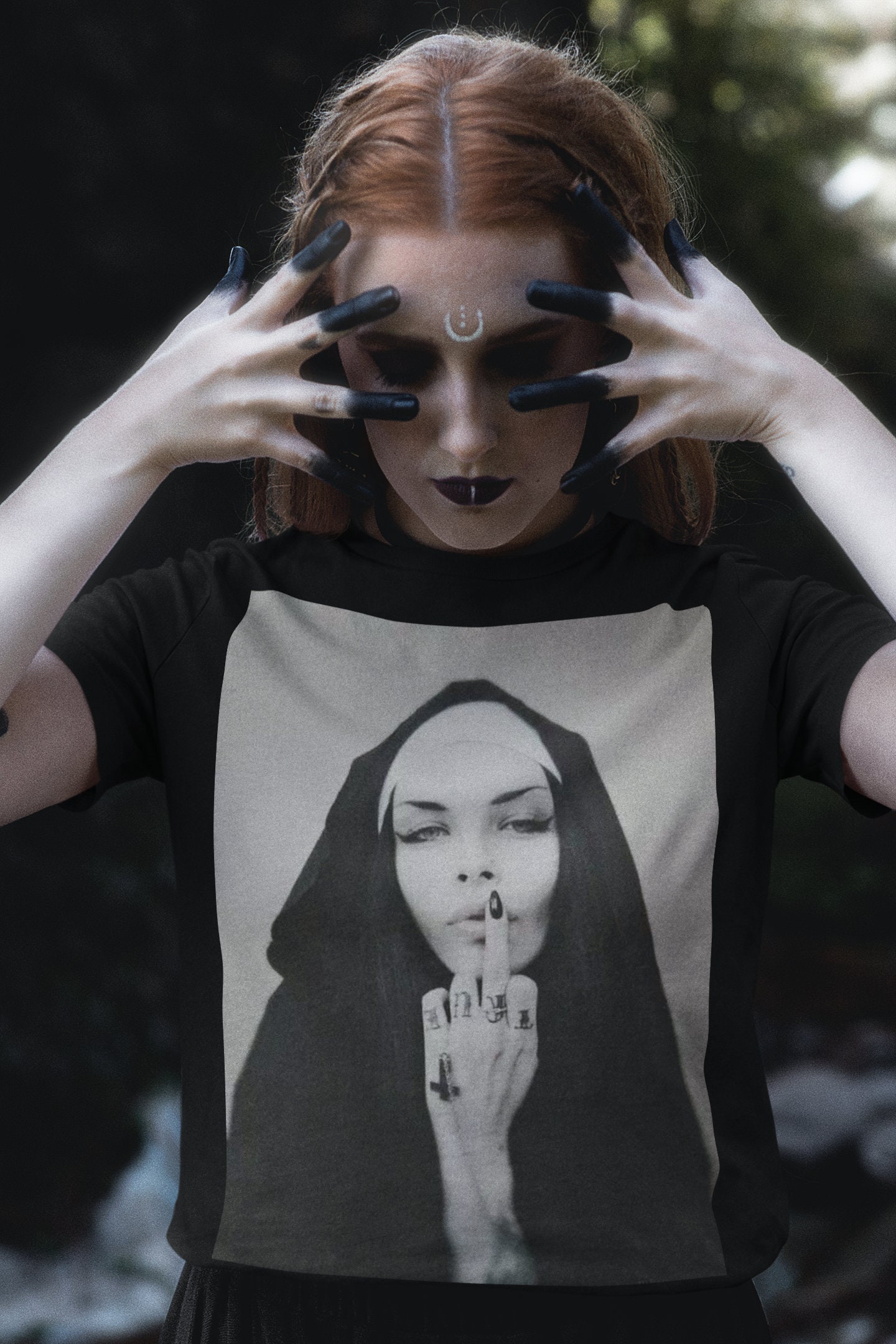 Nun Middle Finger T-shirt, Halloween T-shirt, F You Tee. - Etsy