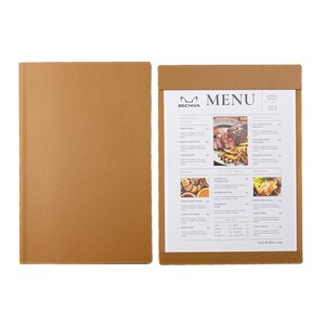 Recycled Leather Menu Holder: Custom Logo, Restaurant Hotel Folder - Etsy