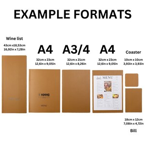 Recycled Leather Menu Cover (A4, US Letter Sheets), Custom Menu Holder ...