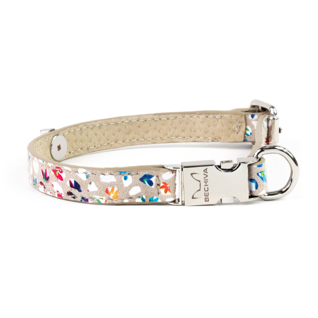 BECHIVA Soft Real Leather Collar for Small Dogs/cats. Chihuahua ...