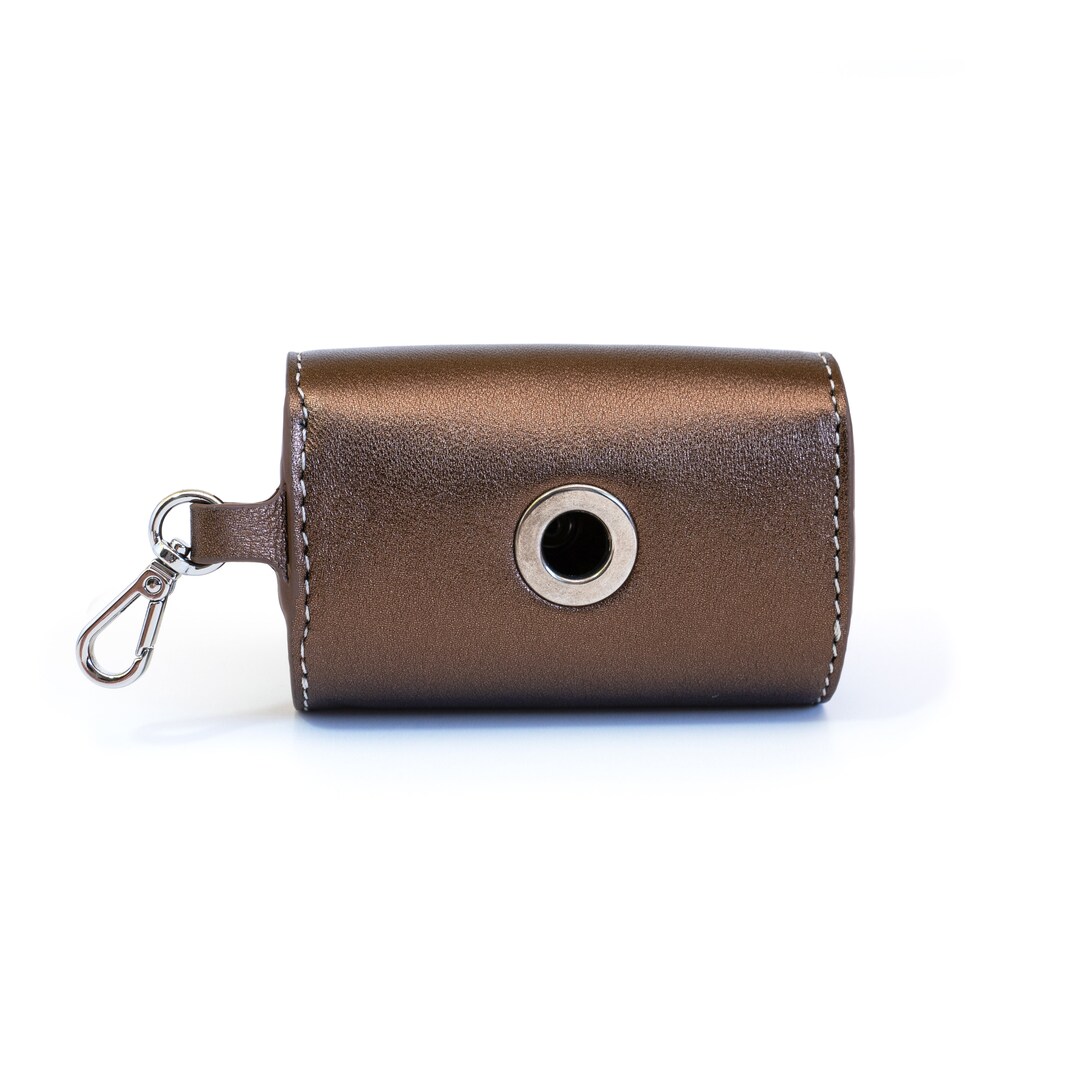 BECHIVA Soft Real Leather Poop Bag Holder. Dog Bag Dispenser. Top ...