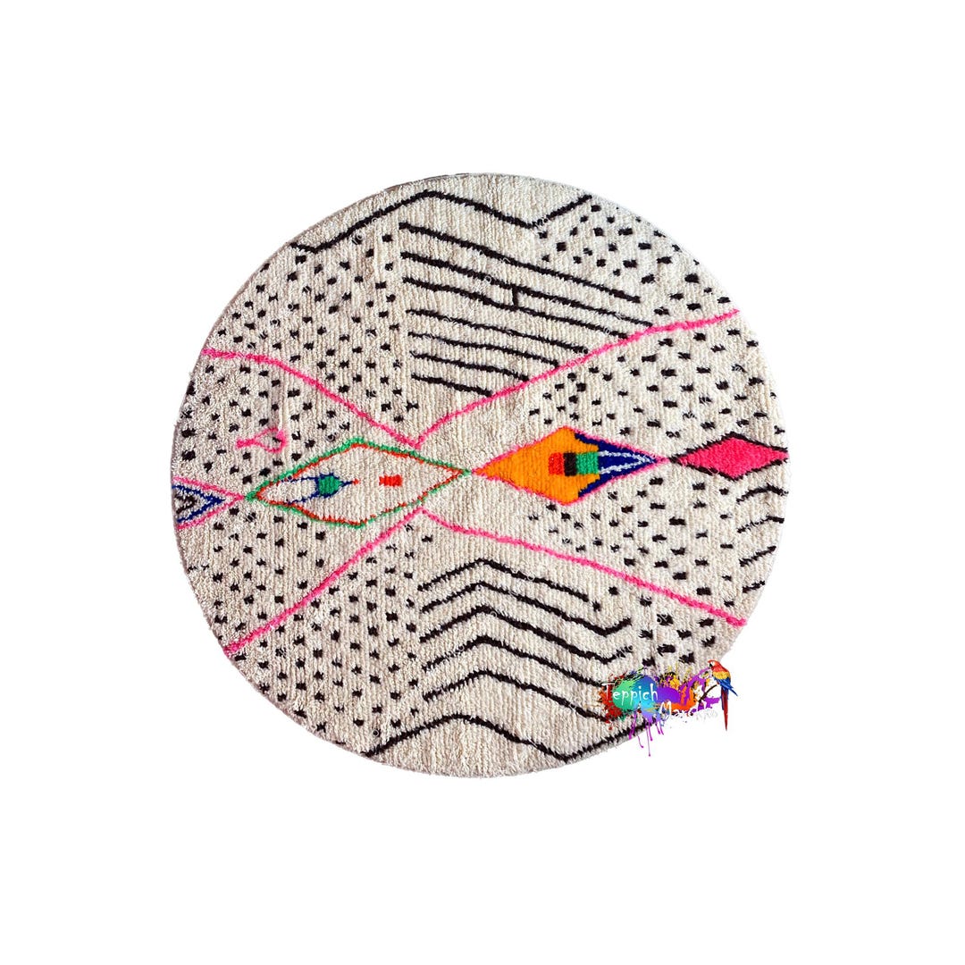 Unique Round Rug | Teppich Round | Tapi Maroc | Wolle | Moroccan Rug ...