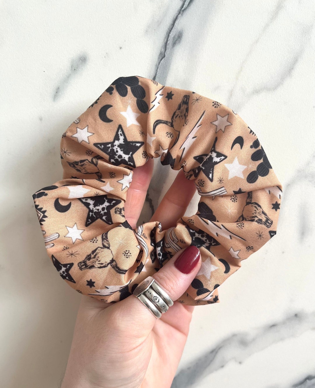 DESERT BABE Moon Longhorn Lightning Bolt Cactus Scrunchie - Etsy