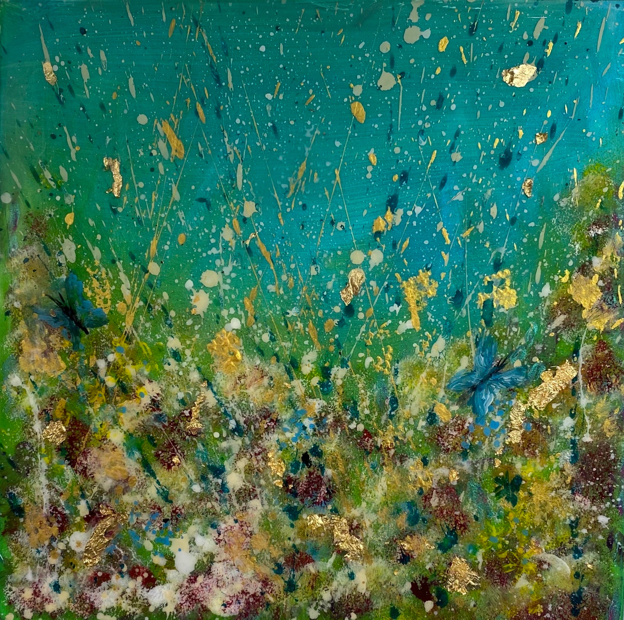 Original Acrylic and Epoxy Resin Painting Called butterflies in the ...
