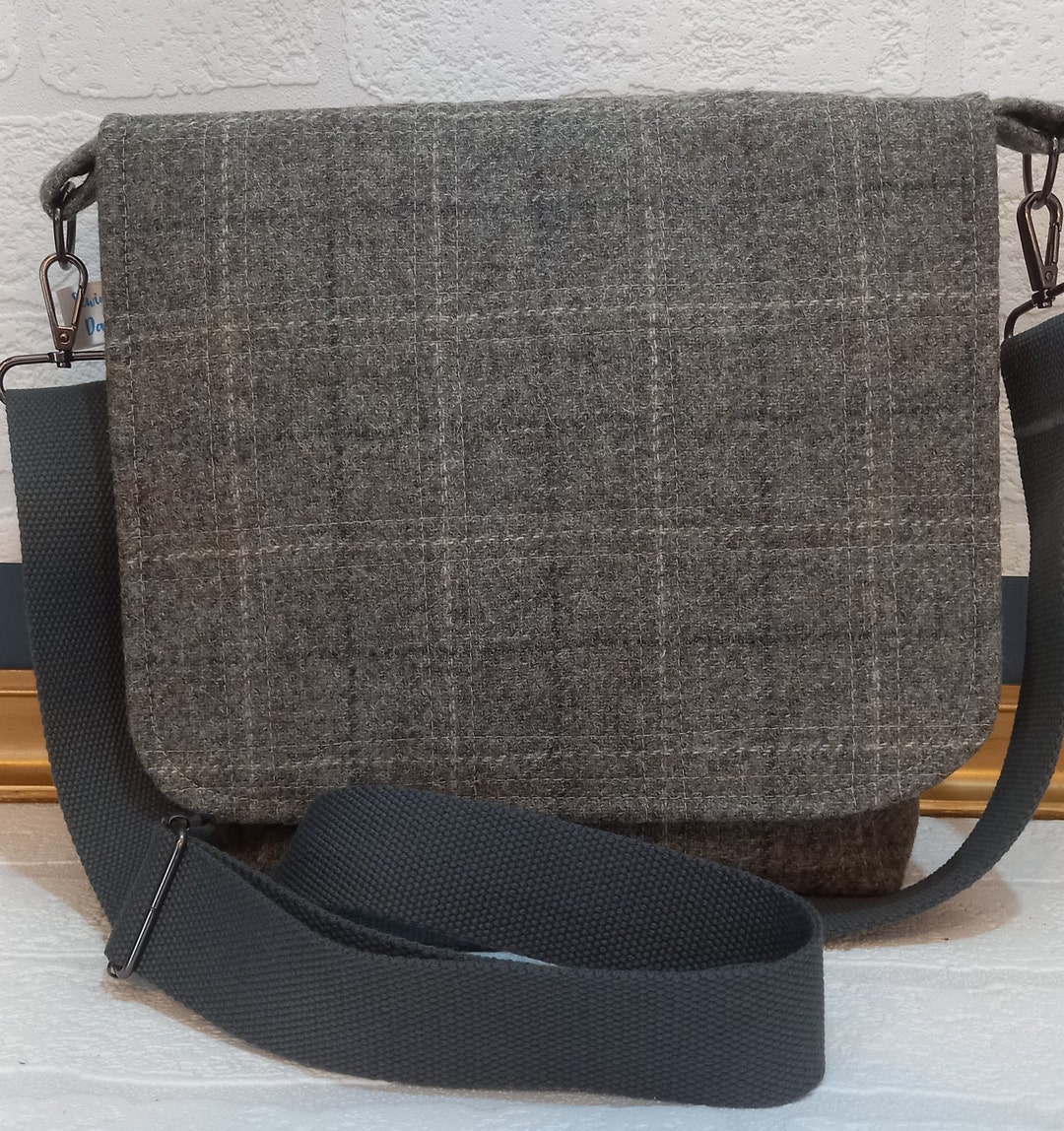 Messenger Bag Sewing Kit-sew Your Own Bag-wool Bag to Sew-tweed Wool ...