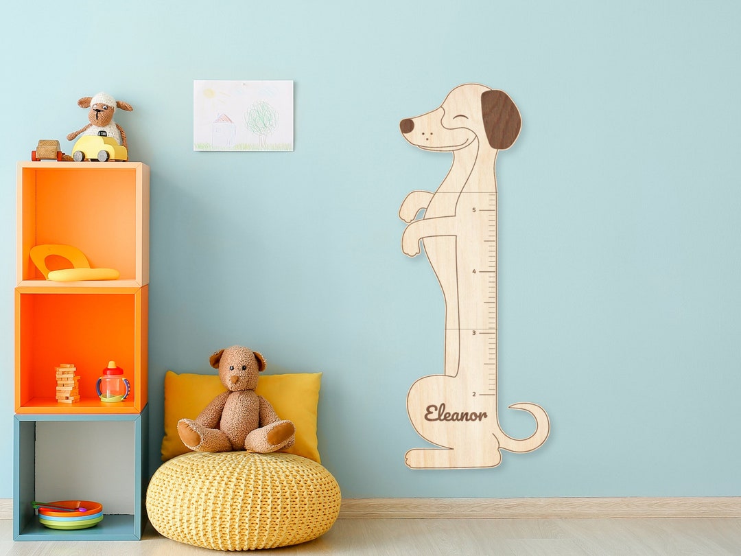 Dog Decor Growth Chart for Kids, Animal Growth Chart, Ruler Growth ...