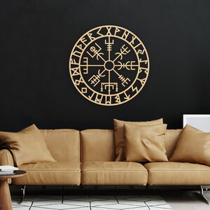 Vegvisir Wall Art,wooden Decorations,runic Wall Decor - Etsy