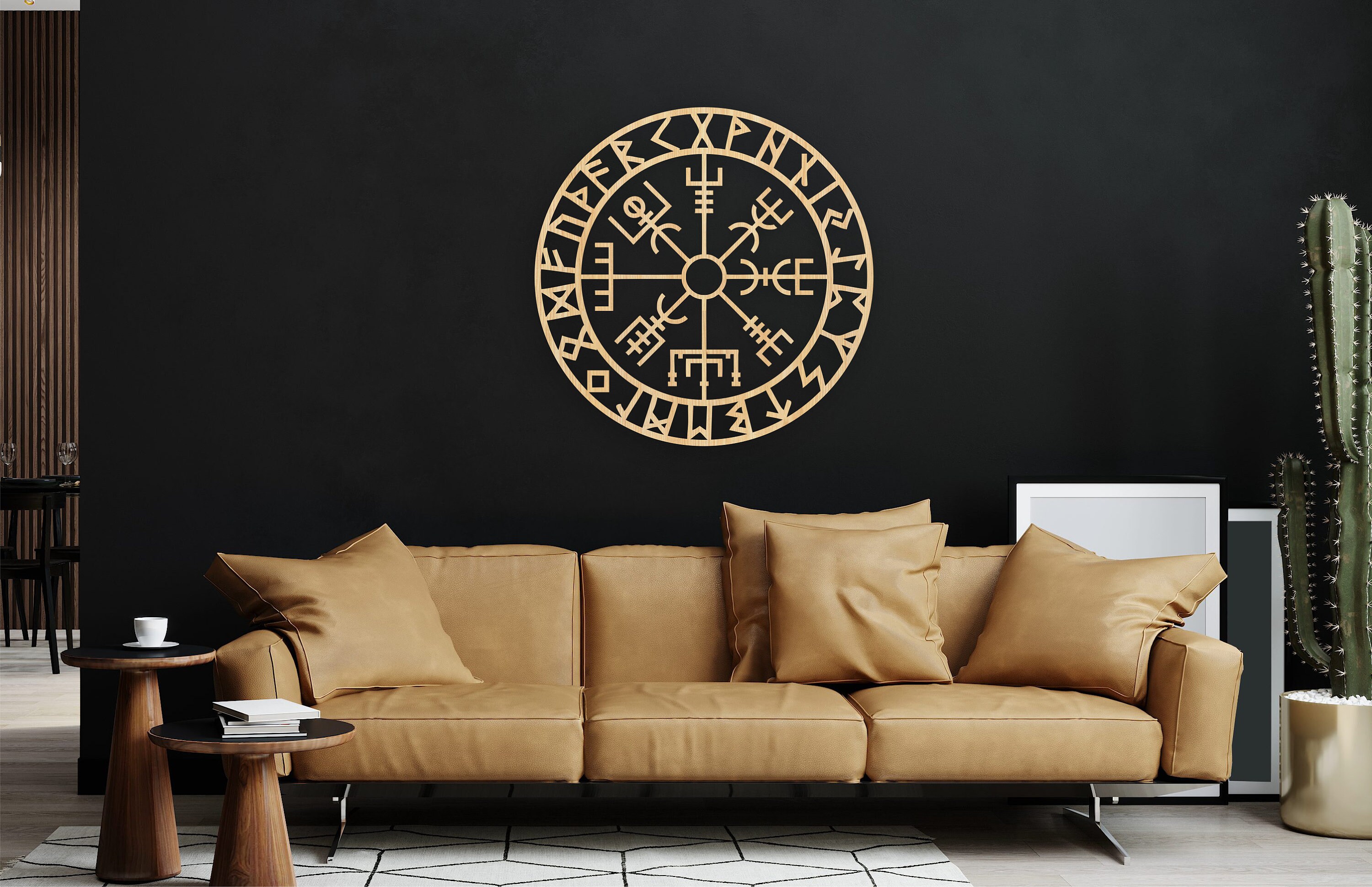 Vegvisir Wall Art,wooden Decorations,runic Wall Decor - Etsy