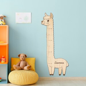 Alpaca Growth Chart for Kids, Wooden Growth Chart, Ruler Growth Chart ...