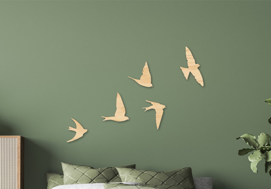Flock of Birds Wall Art, Wooden Bird, Housewarming Gift, Birds in ...
