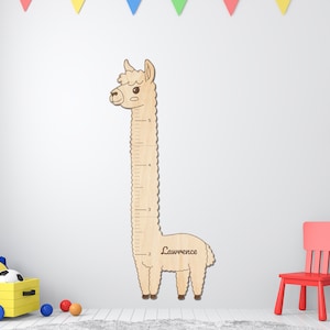 Alpaca Growth Chart for Kids, Wooden Growth Chart, Ruler Growth Chart ...
