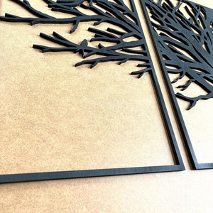 Tryptic Wall Art, Three Piece Wall Art, Wooden Tree Wall Art, Wooden ...