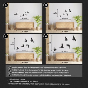 Flock of Birds Wall Art - Wooden Bird Decor, Set of 5 Birds - Etsy