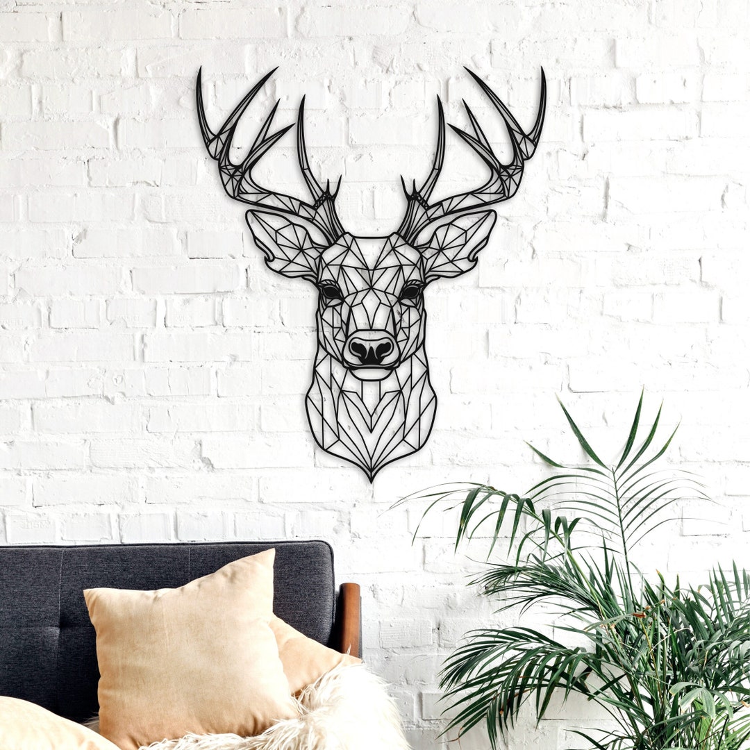 Deer Wall Art, Large Wall Decor, Wooden Decorations, Housewarming Gift ...