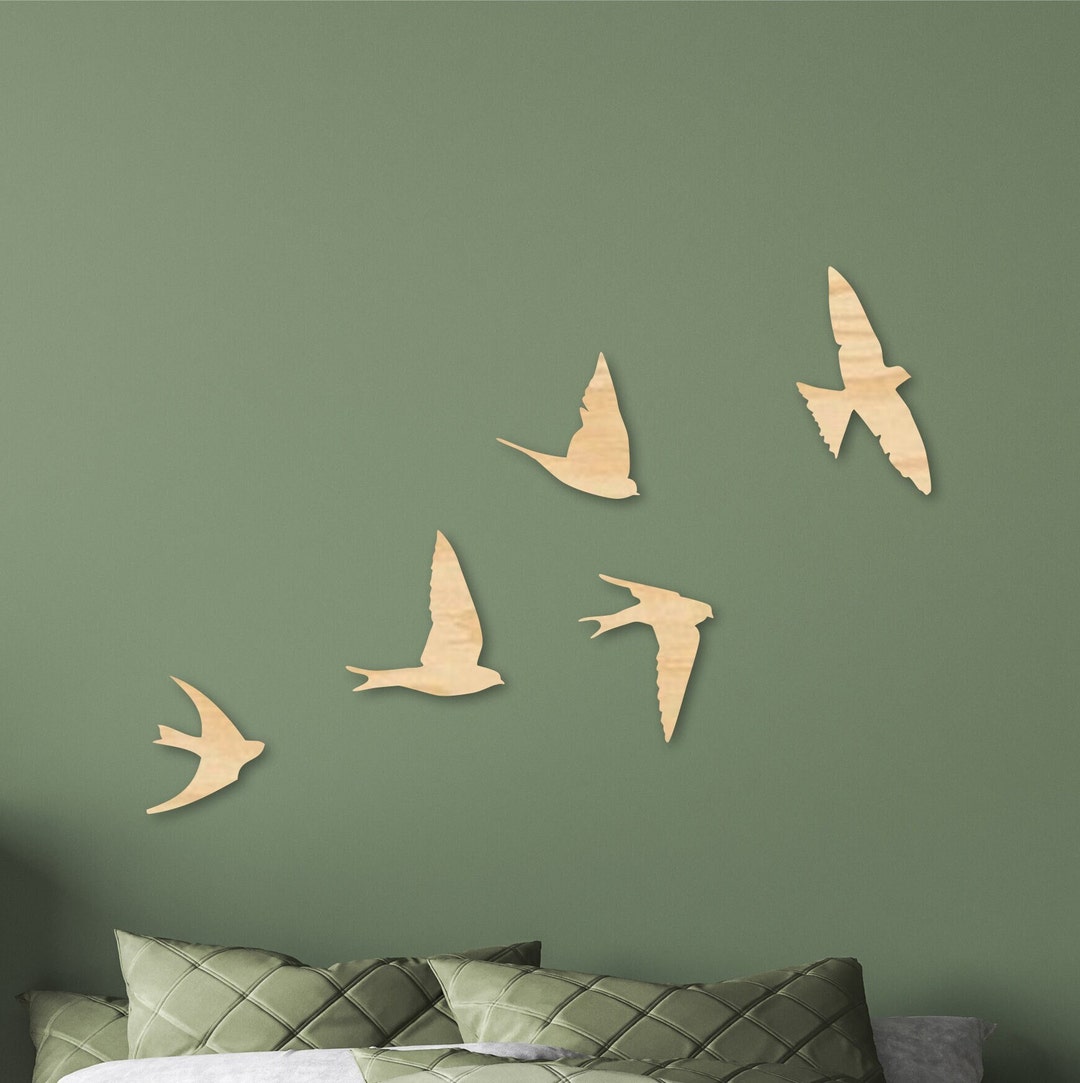 Flock of Birds Wall Art, Wooden Bird, Housewarming Gift, Birds in ...