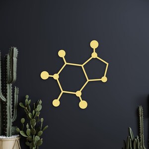 Caffeine Molecule Wall Art, Wooden Decor, Coffee Art Ideas, Coffee ...