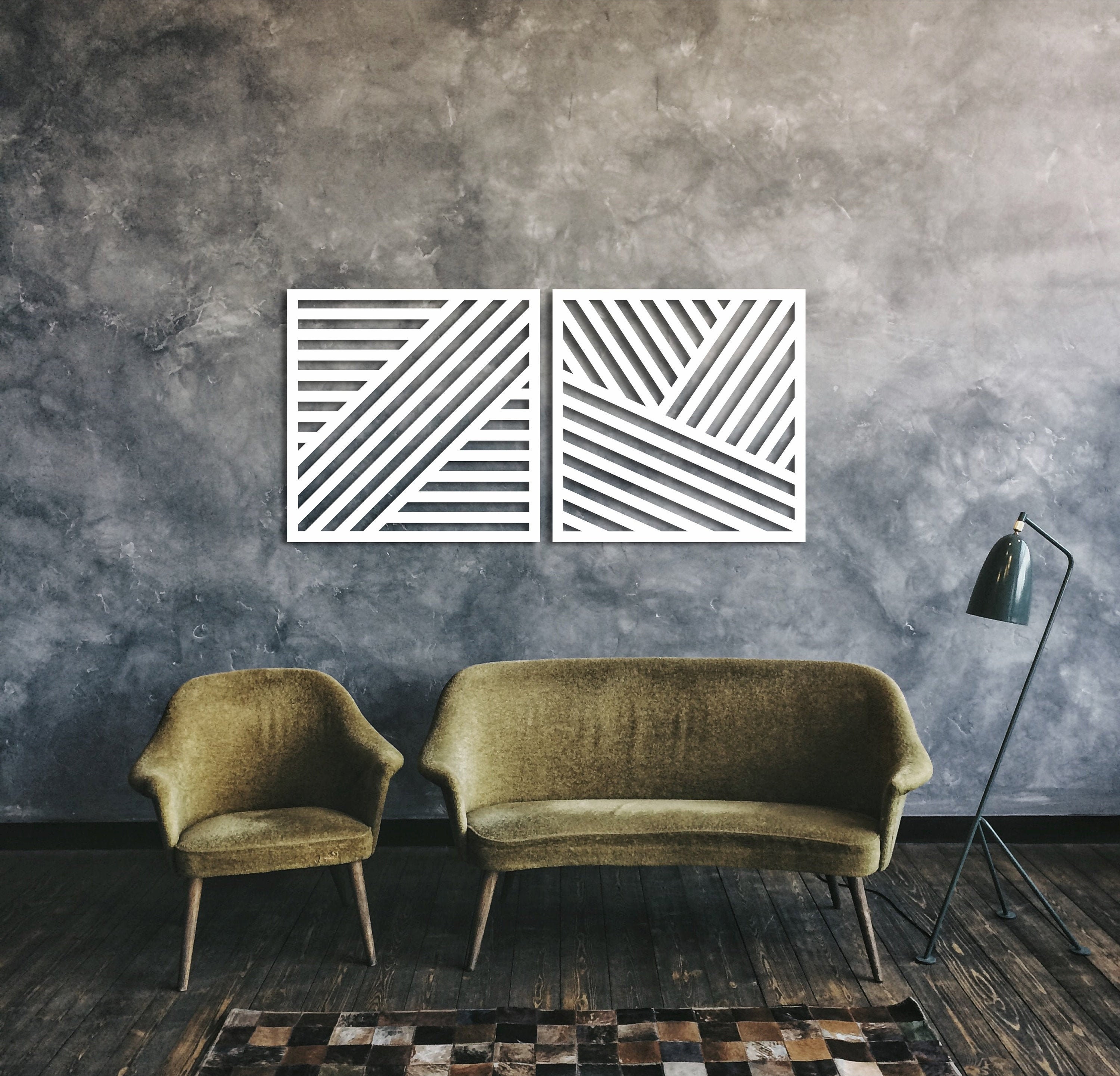 Geometric wall art Modern decorIndustrial decorationsWooden | Etsy