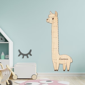 Alpaca Growth Chart for Kids, Wooden Growth Chart, Ruler Growth Chart ...