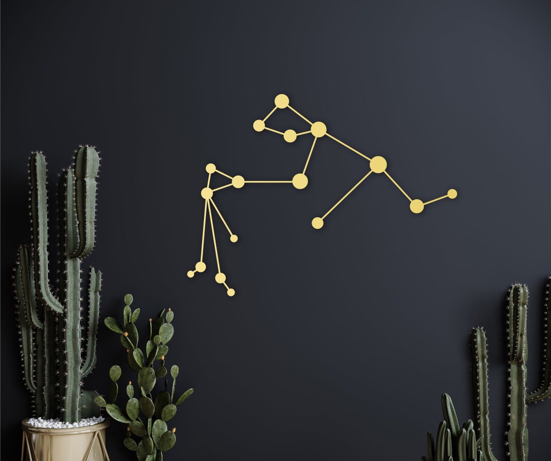 Aquarius Wall Art, Horoscope Aquarius Wood Sign, Constellation Art ...