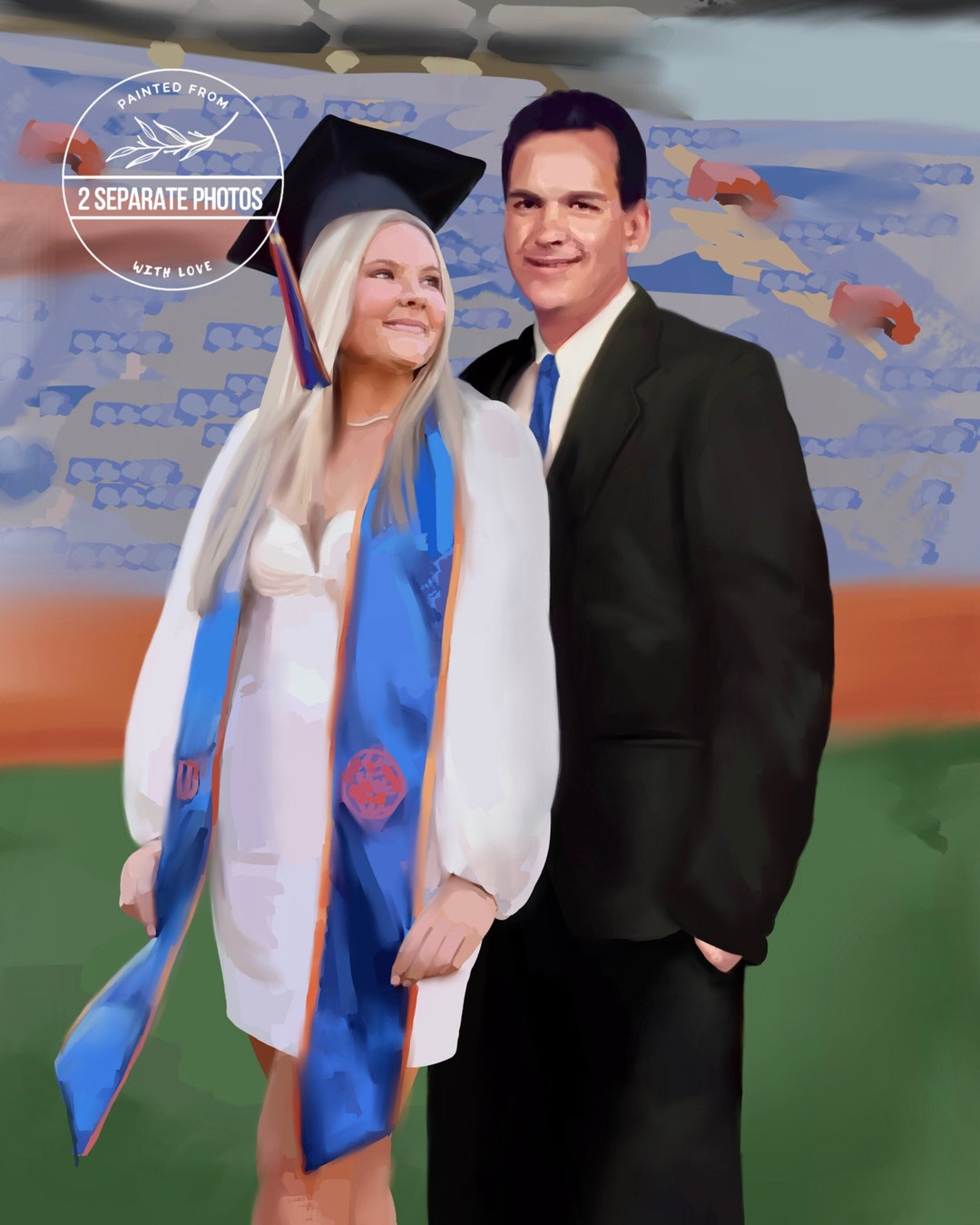 Hand-painted Memorial Drawing, Realistic Lost Loved One Add Deceased to ...