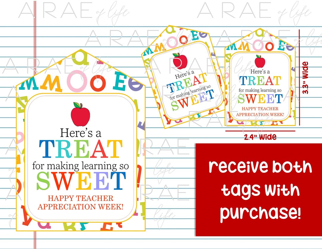 Thank You Teacher Gift Tags - Etsy