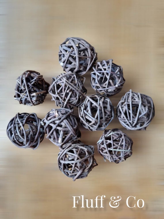 Natural Wicker Decorative Balls Craft Pomeat 15pcs Wicker Rattan Balls