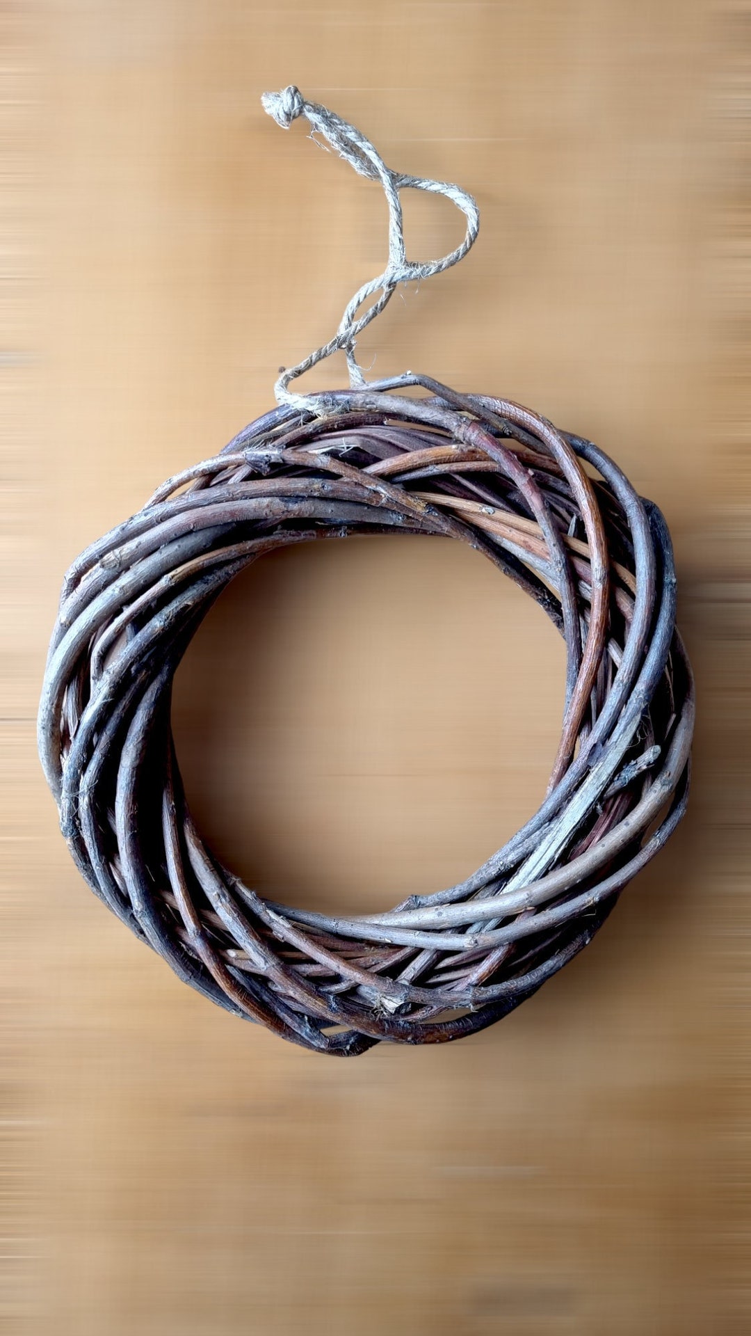 25cm Thick Round Willow Wreath Base in Brown for Wreath Making, Year Round Wreath, Rustic Home ...