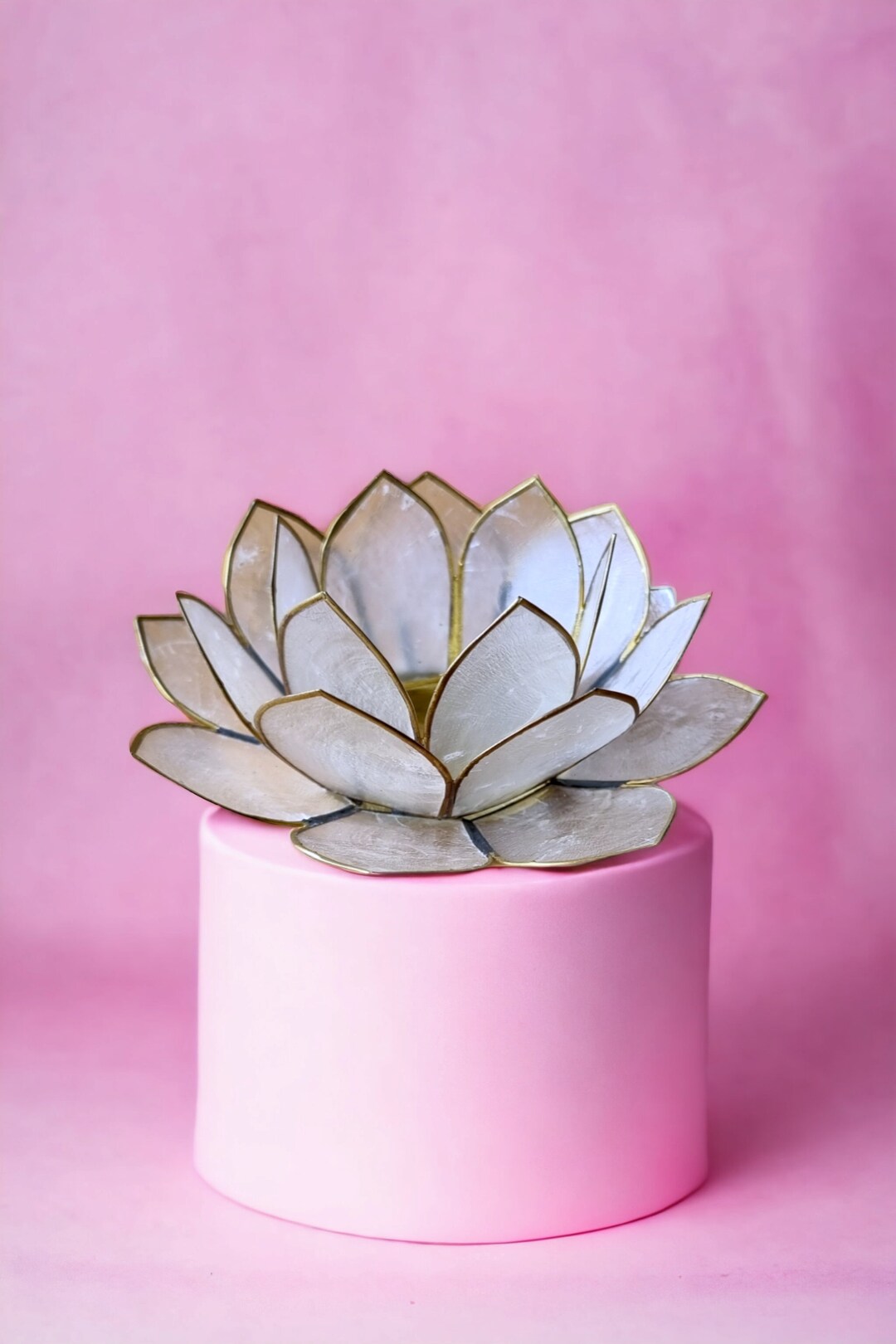 Capiz Shell Lotus Flower Decoration Natural White 10cm Seashell Decor ...