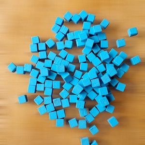 10mm Wooden Cubes ~ Board Game Pieces ~ Blue Wood Cube Tokens ...