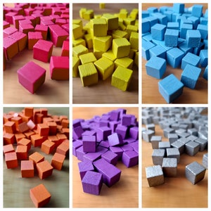 10mm Wooden Cubes ~ Board Game Pieces ~ Blue Wood Cube Tokens ...