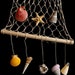 Hanging Fishing Net With Natural Sea Shells, Wooden Fish, Starfish Wall ...