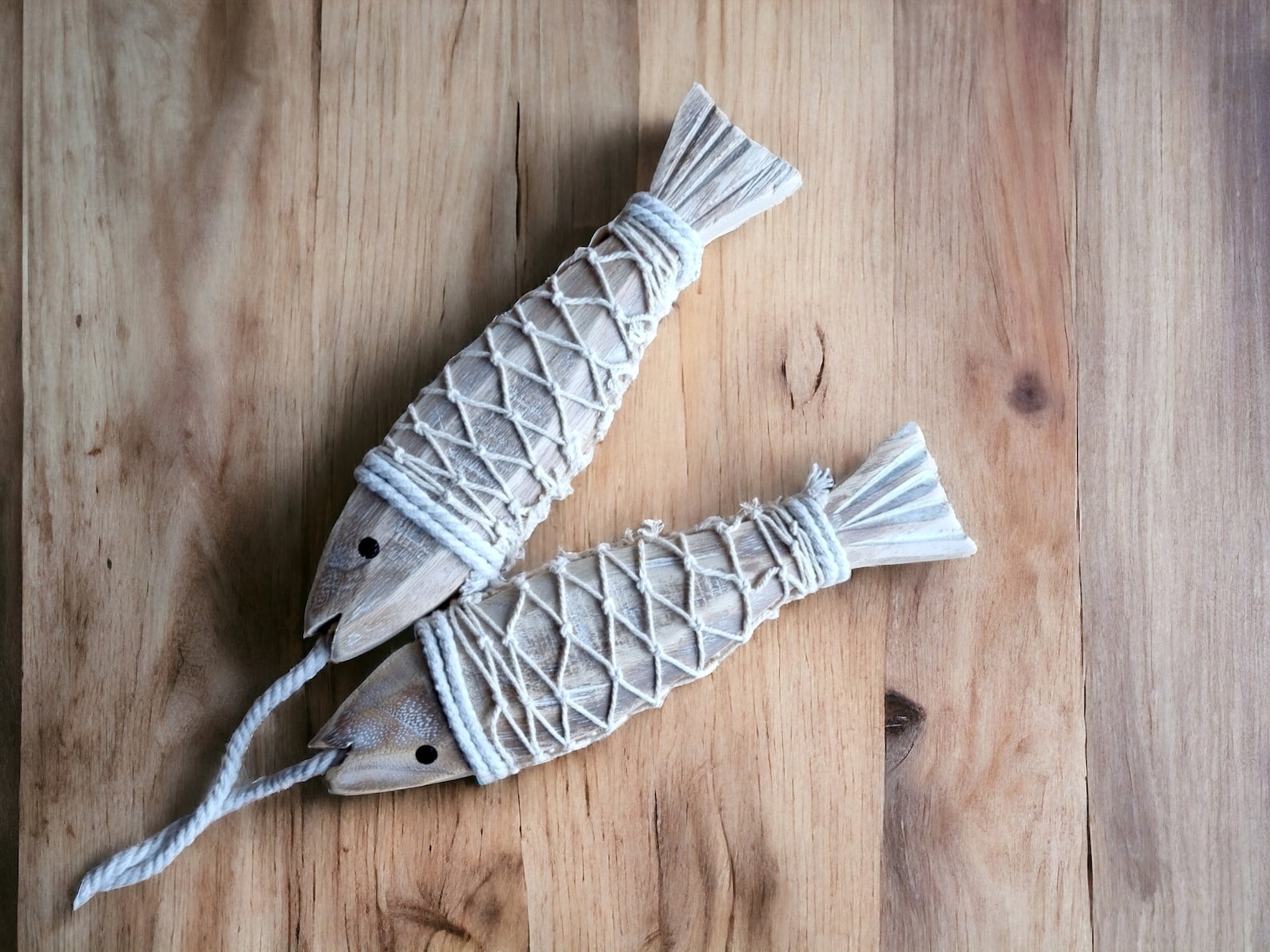 WOODEN FISH Hanging Decoration, Nautical Home Decor, Rustic Wood ...