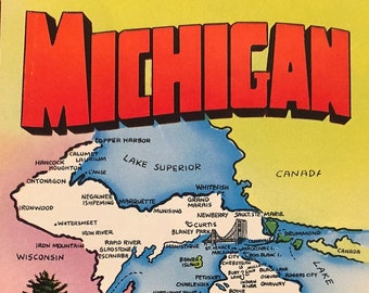 Michigan Postcards - Etsy