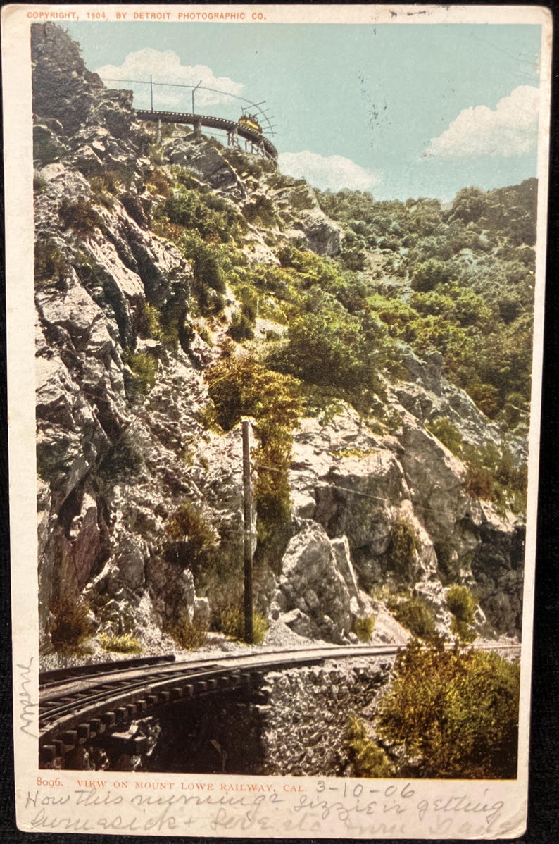 View on Mount Lowe Railway, Cal. Copyright, 1904, by Detroit Photographic Co Vintage Postcard - Etsy