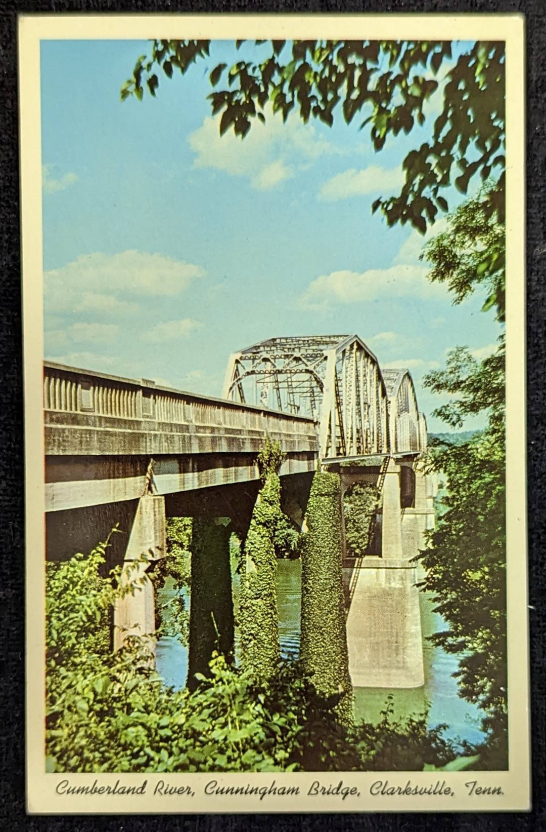 Cumberland River, Cunningham Bridge, Clarksville, Tennessee - Vintage ...