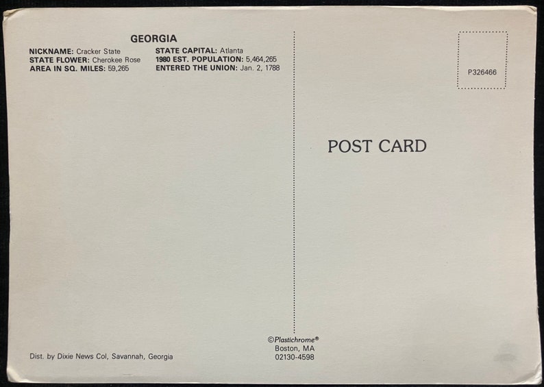 Greetings From Georgia - Vintage Postcard - Etsy