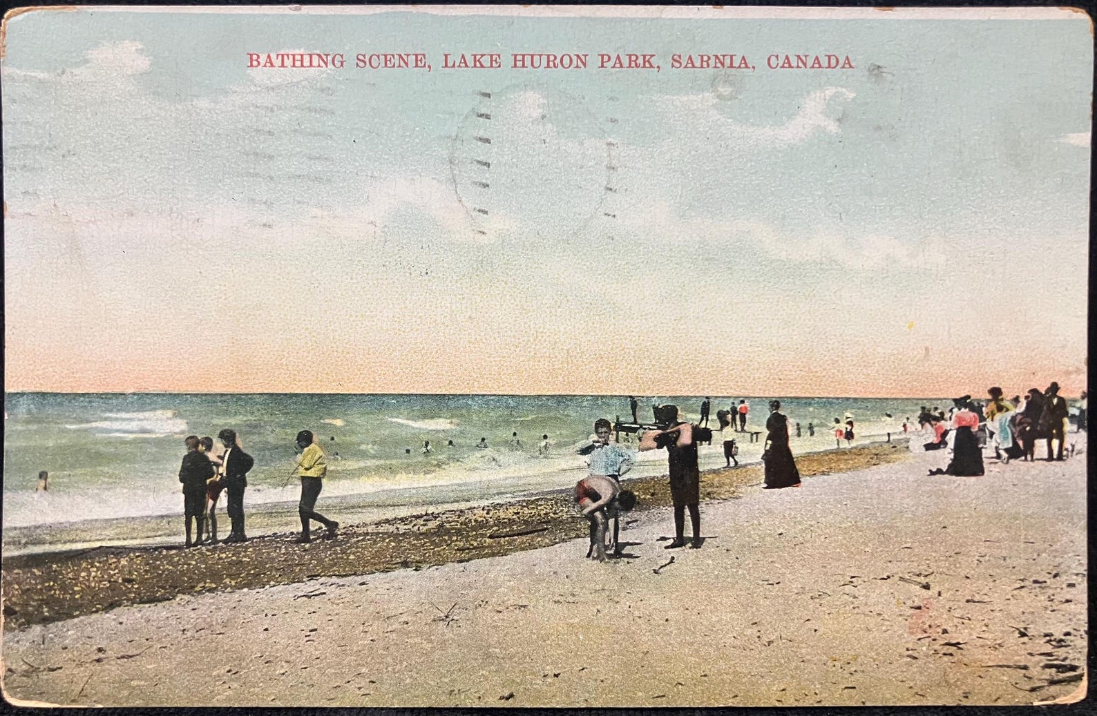 Bathing Scene, Lake Huron Park, Sarnia, Canada - Printed in Germany ...
