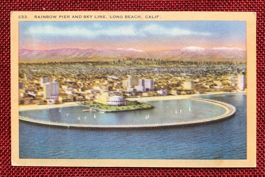 Rainbow Pier and Sky Line Long Beach California CA Vintage - Etsy