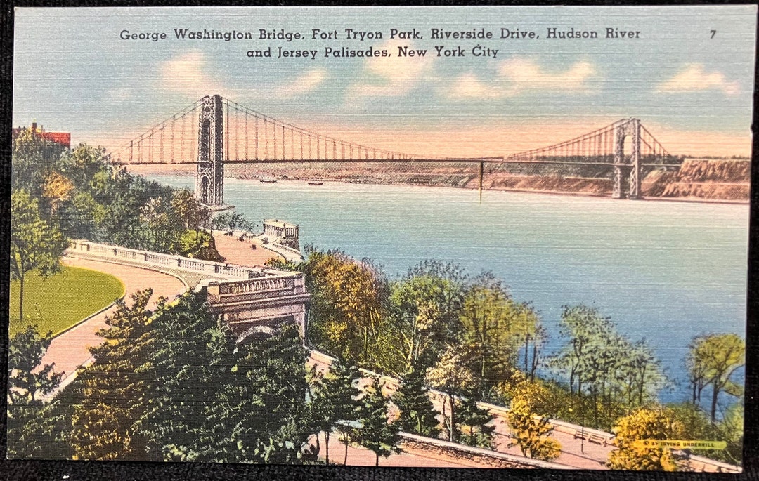 George Washington Bridge, Fort Tryon Park, Riverside Drive, Hudson ...
