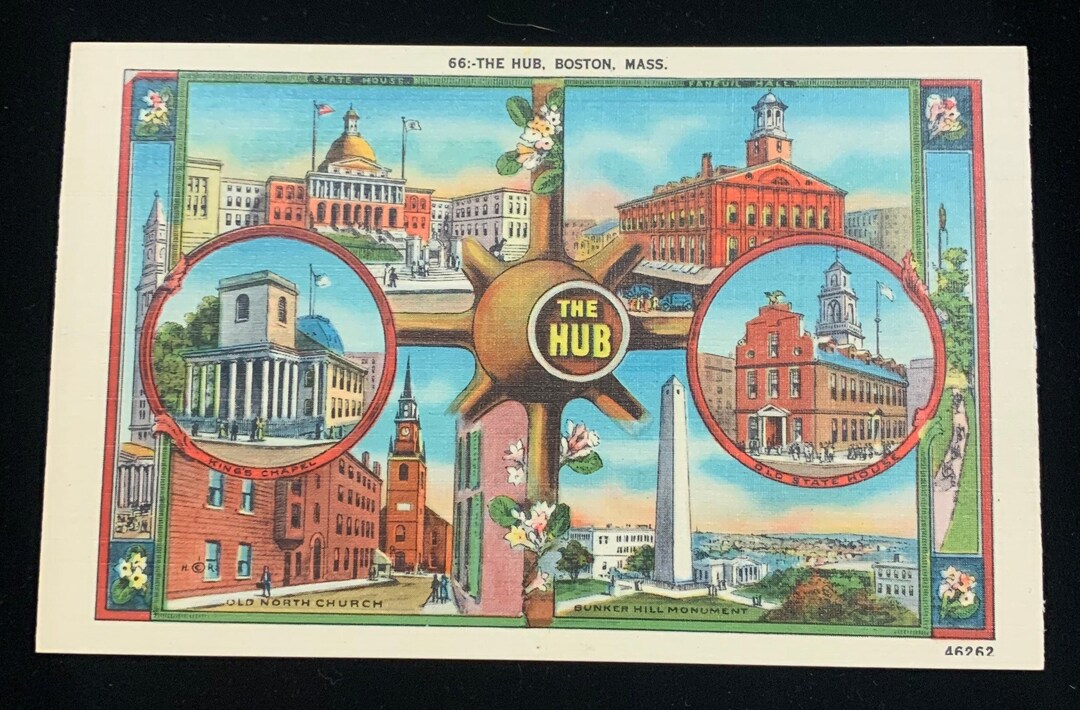 The Hub - Boston, Massachusetts - 1930s/1940s Linen Postcard - Etsy