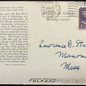 Brooklyn Bridge and Lower Manhattan, New York City - Ewing Galloway ...